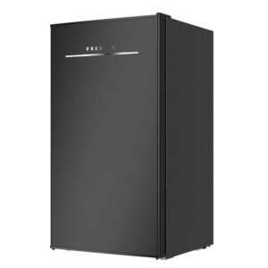 frestec 3.1 cu.ft mini fridge for bedroom, mini refrigerator with freezer, dorm fridge with freezer, reversible door perfect for room and office, adjustable temperature(without handle, black)