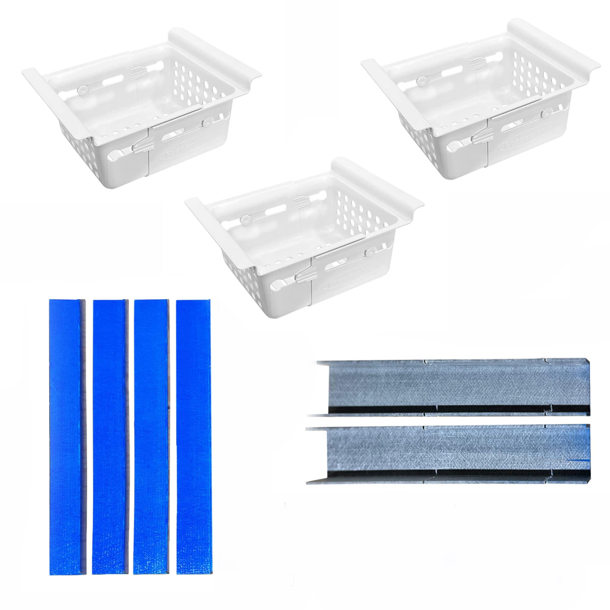 FreezerMax Add a Layer - Rails and Chest Freezer Sliding Baskets - Freezer Storage Bins - Adds a middle level of sliding baskets to 8-14 cubic foot freezers. MEASURE YOUR FREEZER BEFORE ORDERING