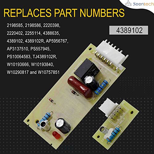 4389102 Refrigerator Control Board Kit by Seentech, Compatible with Whirlpool Kenmore Refrigerators – Replaces: 2255114 W10193666 W10193840 W10290817 W10757851 AP5956767