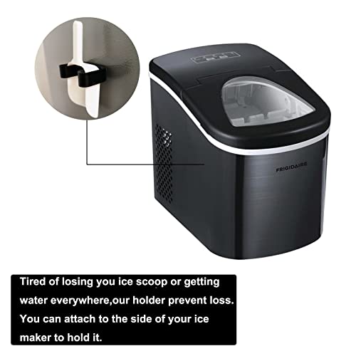 PIAOLGYI 2 Pcs Ice Scoop Holder for Frigidaire Countertop Ice Maker Scooper Accessory Compatible with Frigidaire EFIC117-SS 26 Pound Ice Maker,Black (Ice Scoop NOT Included)