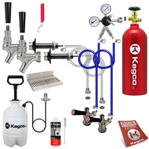 kegco 3puck2-5t kegerator kit, 2-tap, chrome