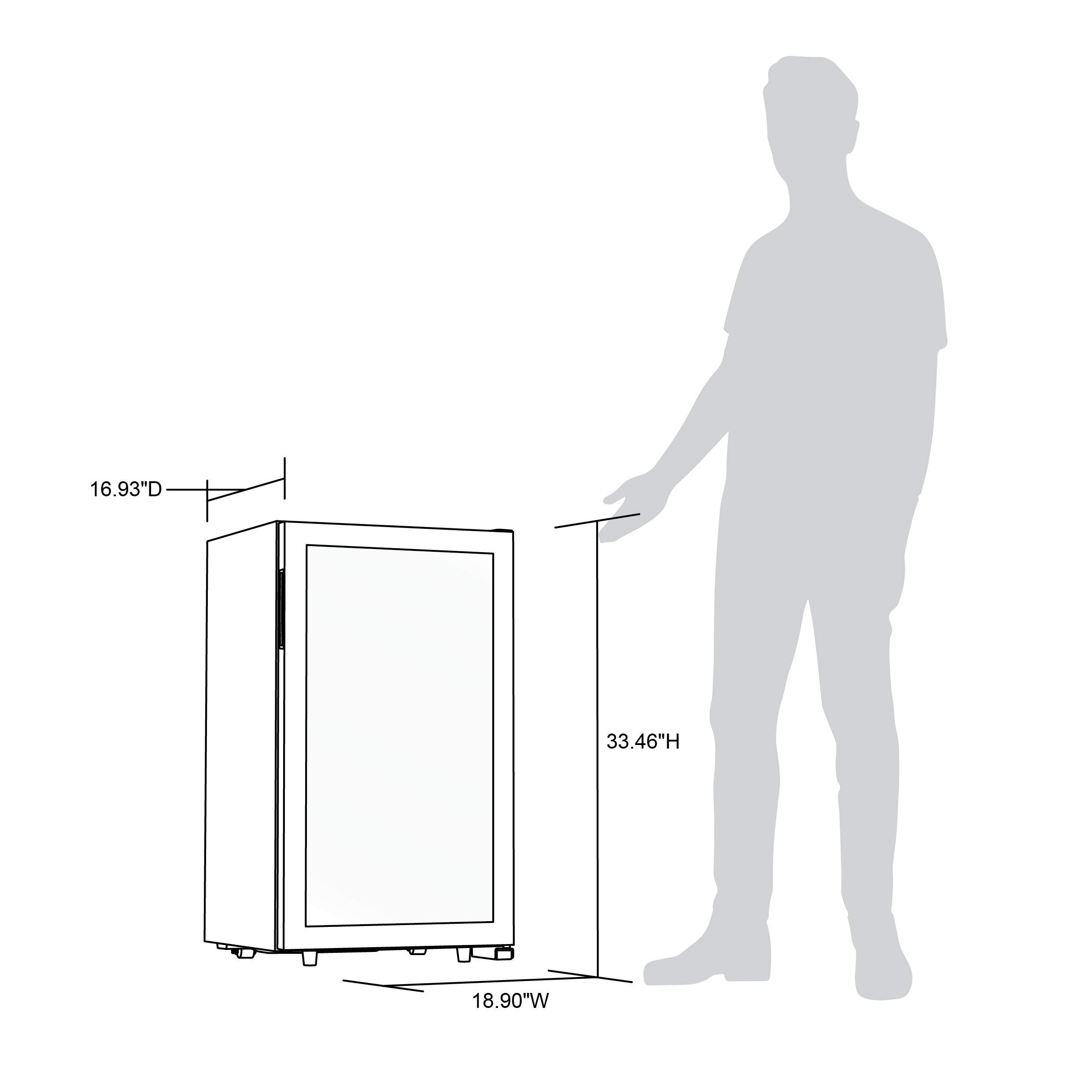 NewAir Compressor Wine Cooler Refrigerator in Stainless Steel | 33 Bottle Capacity | Freestanding or Built-In Fridge | UV Protected Glass Door with Digital Thermostat NWC033SS01