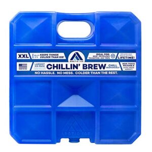 Arctic Ice Chillin' Brew Series Reusable Ice Pack for Coolers, Lunch Boxes, Camping, Fishing, Hunting and More, Freezes at 28F - XX-Large (10 LBS)