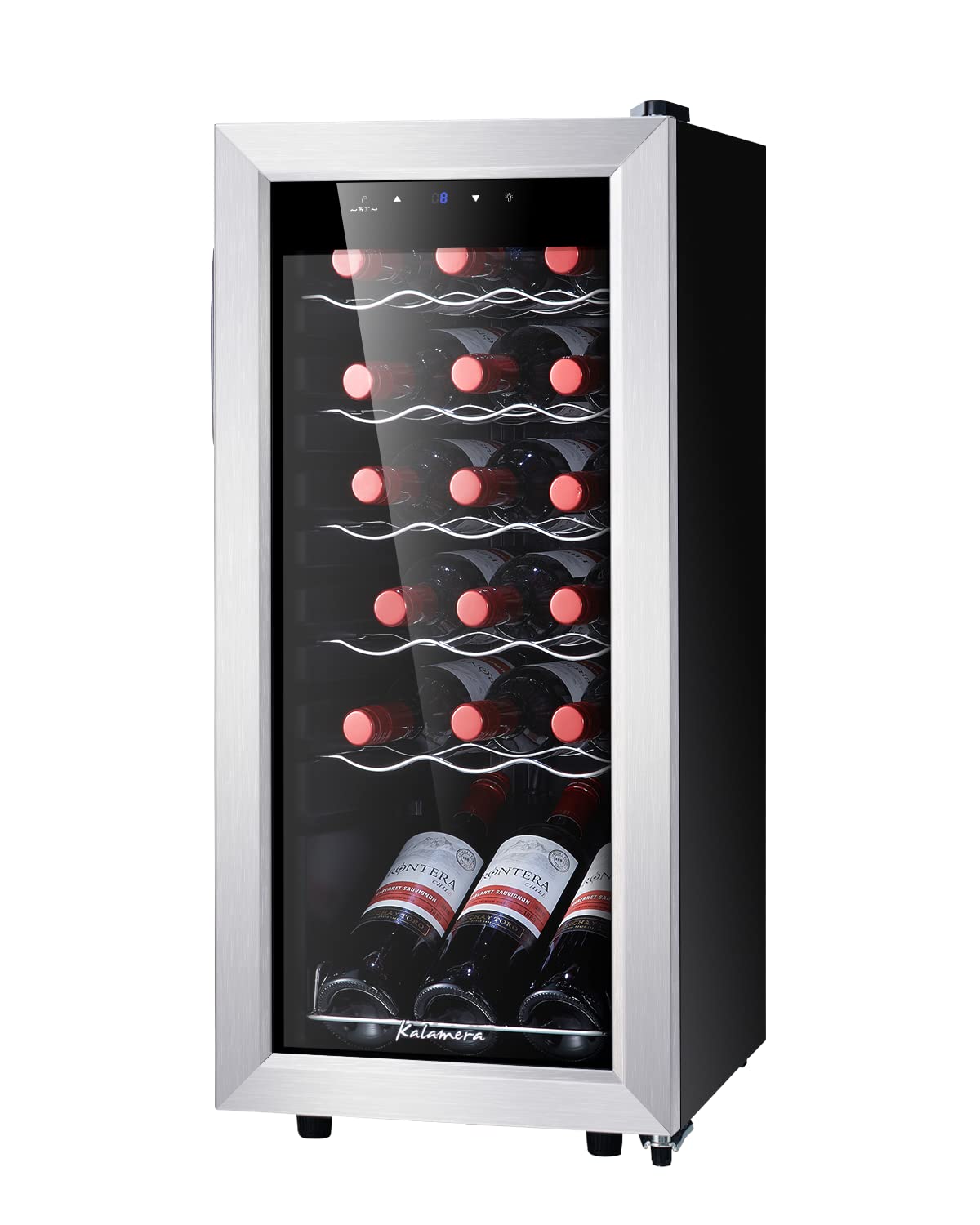 Kalamera KRC-18SS Freestanding Wine Cellars, Black