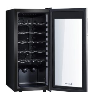 Kalamera KRC-18SS Freestanding Wine Cellars, Black