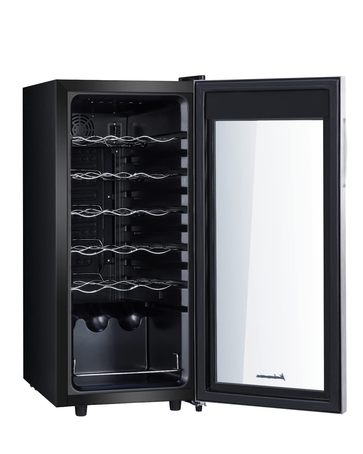 Kalamera KRC-18SS Freestanding Wine Cellars, Black