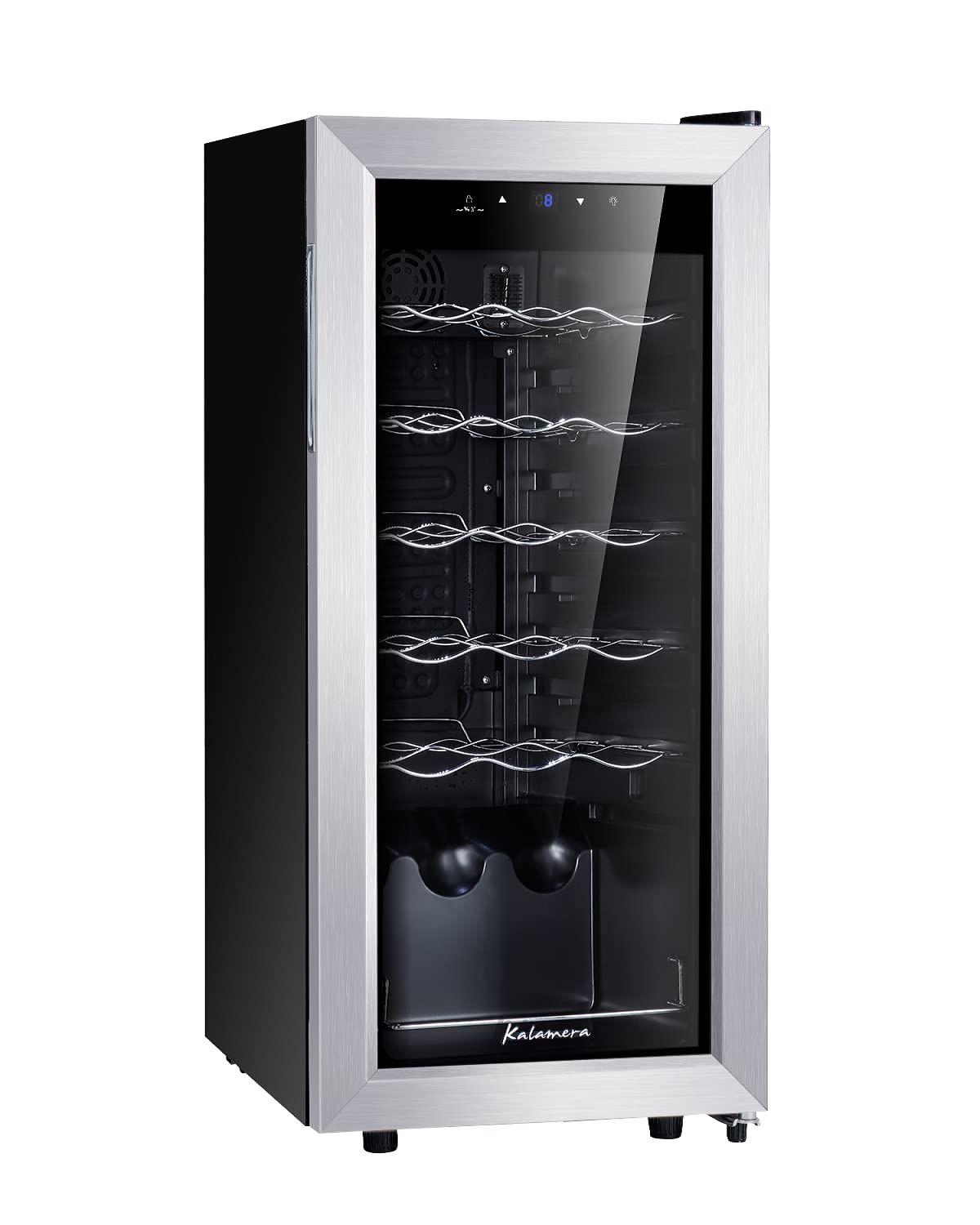 Kalamera KRC-18SS Freestanding Wine Cellars, Black