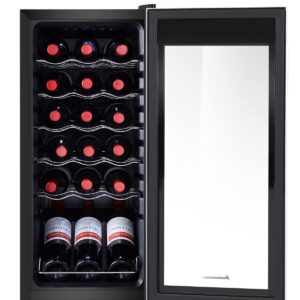 Kalamera KRC-18SS Freestanding Wine Cellars, Black