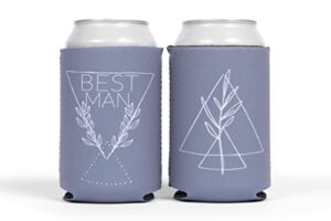 loco llama - best man can cooler - groomsmen proposal box gift & stuffer - wedding favors & party - (1) grey