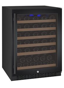 allavino 24" wide flexcount ii tru-vino 56 bottle single zone black right hinge wine refrigerator