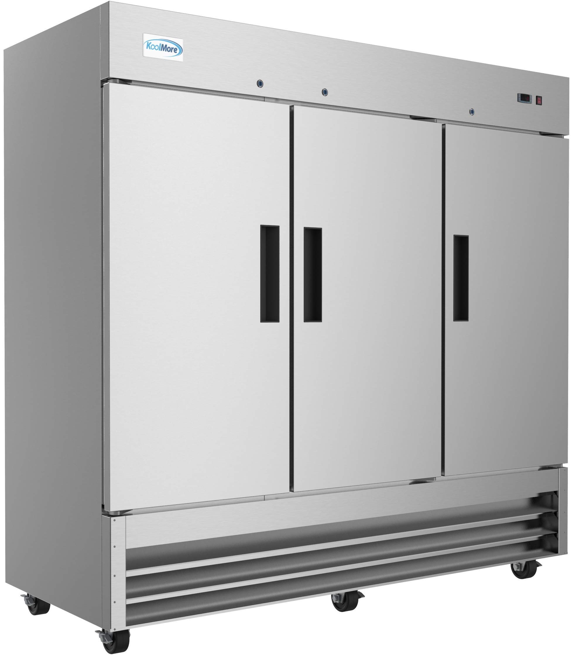 KoolMore 82" 3 Door Stainless Steel Upright Commercial Reach-in Freezer - 72 cu. ft, Model:RIF-3D-SS