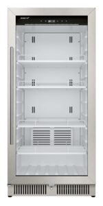 edgestar vbm91ss 24 inch wide 9.53 cu. ft. commercial beverage merchandiser with temperature alarm and reversible door