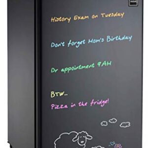 RCA 3.2 cu. ft Fridge, Black Erase Board Refrigerator with Neon Markers