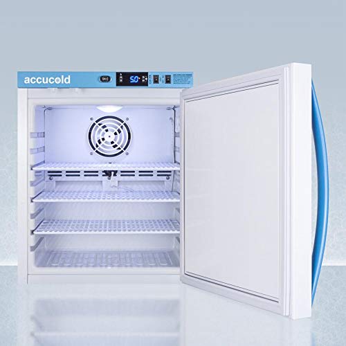 Accucold 1 cu ft Countertop Pharma-Vac Medical Refrigerator w/Solid Door - Temperature Alarm, 115v