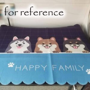 Gentle Meow Small Double Door Refrigerator Dust Cover Cloth Washing Machine Cover Cloth Household Microwave Oven Cover, Blue Dogs