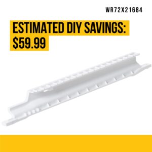 WR72X21684 Right Drawer Slide Rail - Compatible GE Refrigerator Parts - Replaces AP5986502 3527786 PS11726971 - It Is Approximately 14 Inches Long & 2 Inches Wide - Made of Durable White Plastic