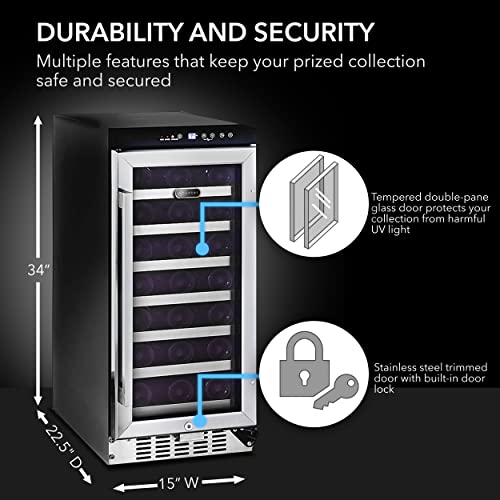 Whynter BWR-33SD 33 Bottle Built-In Wine Refrigerator,Multi