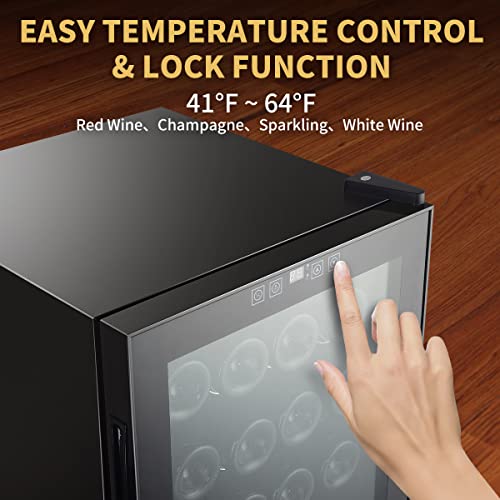 Old Canal 16 Bottles Wine Cooler Refrigerators/Freestanding Fridge, 51F-65F Digital Temperature Control