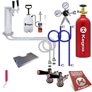 kegco 3putck2-5t kegerator kit, 2-tap, chrome