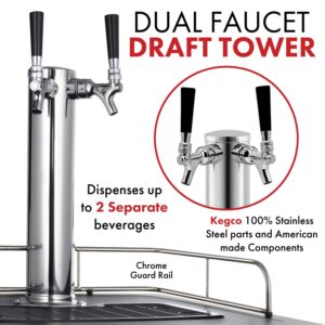 Kegco 3PK209SS-2 Keg Dispenser, 2 Tap, Stainless Steel