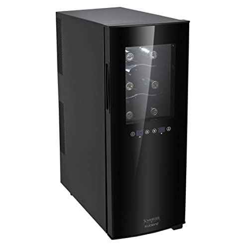 Koblenz 12-Bottle Free Standing Dual Zone Fridge and Chiller Wine Cooler, Black