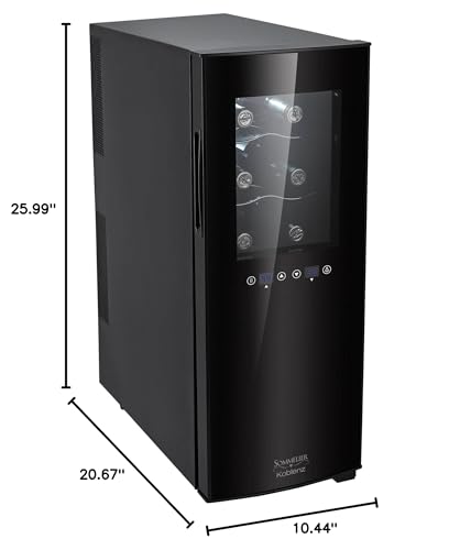 Koblenz 12-Bottle Free Standing Dual Zone Fridge and Chiller Wine Cooler, Black