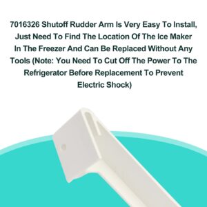 Ice Maker Shutoff Rudder Arm Compatible with Sub-Zero Freezer 611 650, Replacement Part for Ice Maker Shutoff Rudder Arm 7016326 -Upgrade