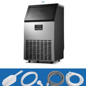 WATOOR Commercial Ice Maker Machine with Bottom-Loading Water System, LCD Display Under Counter or ‎Freestanding 100lbs/24h