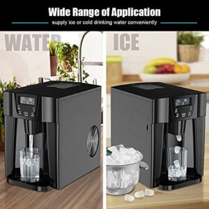 MAT Expert 2 in 1 Ice Maker with Water Dispenser, Countertop Ice Cube Maker with LED Display, 9 Cubes Ready in 6-12 Min, 36lbs/24H, 2L Water Tank Perfect for Home/Office/Bar/RV (Black)