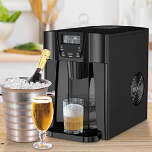 MAT Expert 2 in 1 Ice Maker with Water Dispenser, Countertop Ice Cube Maker with LED Display, 9 Cubes Ready in 6-12 Min, 36lbs/24H, 2L Water Tank Perfect for Home/Office/Bar/RV (Black)