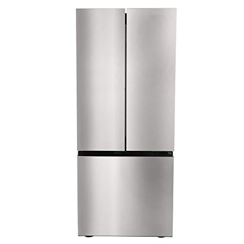 RecPro RV Refrigerator Stainless Steel | 16 Cubic Feet | 12-Volt | French Style Doors | Low Wattage