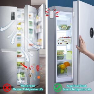 Freezer Door Alarm, Briidea Refrigerator Door Alarm When Left Open, with 60/120/180 Seconds Delay Alert, Remind You Close Your Fridge Door, Avoid Food Waste