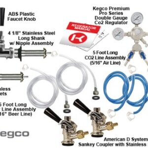 Kegco EB2PSCK-5T 2 Faucet Premium Door Mount Kegerator Kit with 5 lb. Co2 Tank