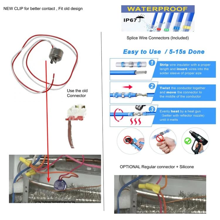 E-DrUS WR50X10057 Refrigerator Thermostat Defrost Fz WR50X10057, AP3796803, PS966754 compatible with Heavy DUTY