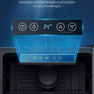 Miroco MI-EF001 3.2 Cu.Ft. Beverage Refrigerator Cooler, Drink Fridge with 3 Layer Glass Door, 3 Removable Shelves, Touch Control, Digital Temperature Display, Digital LED Display