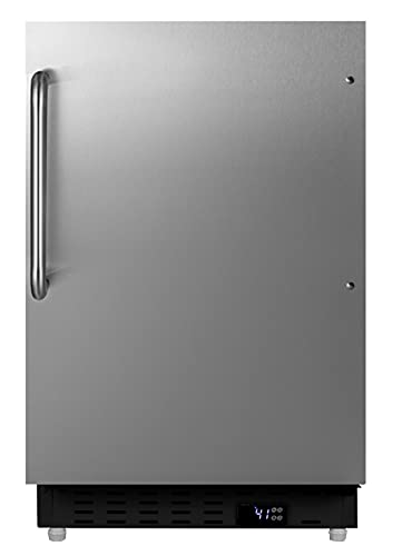 Summit Appliance ALR47BCSS 20" Wide Built-In All-Refrigerator, ADA Compliant, 3.53 cu.ft Capacity, Temperature & Open Door Alarms, Automatic Defrost, Stainless Steel Cabinet, Interior Light