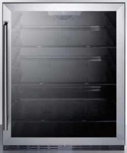 summit al57g 24 inch freestanding counter depth compact refrigerator with 4.8 cu. ft. capacity, in stainless steel