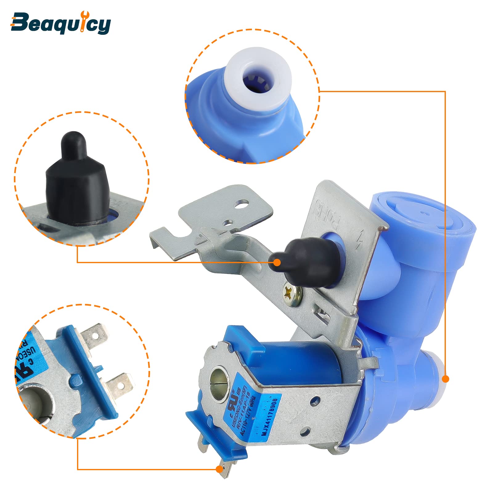 MJX41178908 Refrigerator Water Inlet Valve by Beaquicy Replacement for L-G Ken-more Refrigerator - Replaces 1398828 AP4451762 PS3536019 EAP3536019 79578739802