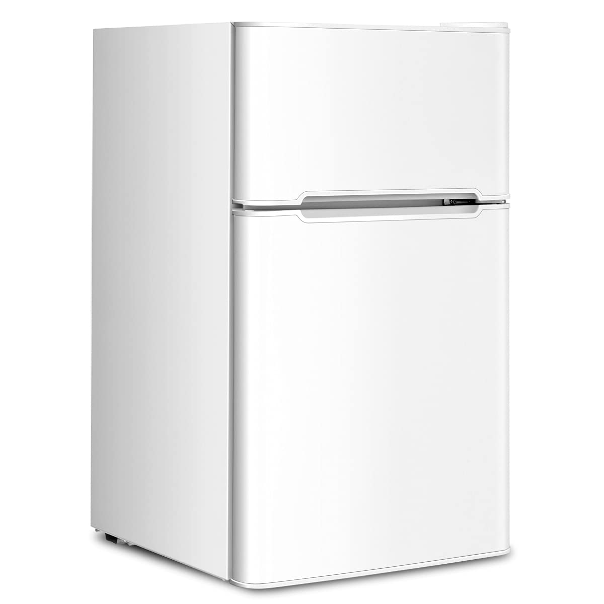 KOTEK Mini Fridge with Freezer, 3.2 Cu.Ft Compact Refrigerator with Reversible 2 Doors, 7 Level Adjustable Thermostat & Removable Shelves, Small Refrigerator for Bedroom/Office/Dorm/Apartment (White)