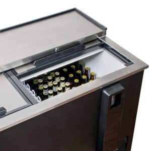 PEAKCOLD Deep Well Horizontal Bottle Cooler; Slide Top Bar Refrigerator; 50" W