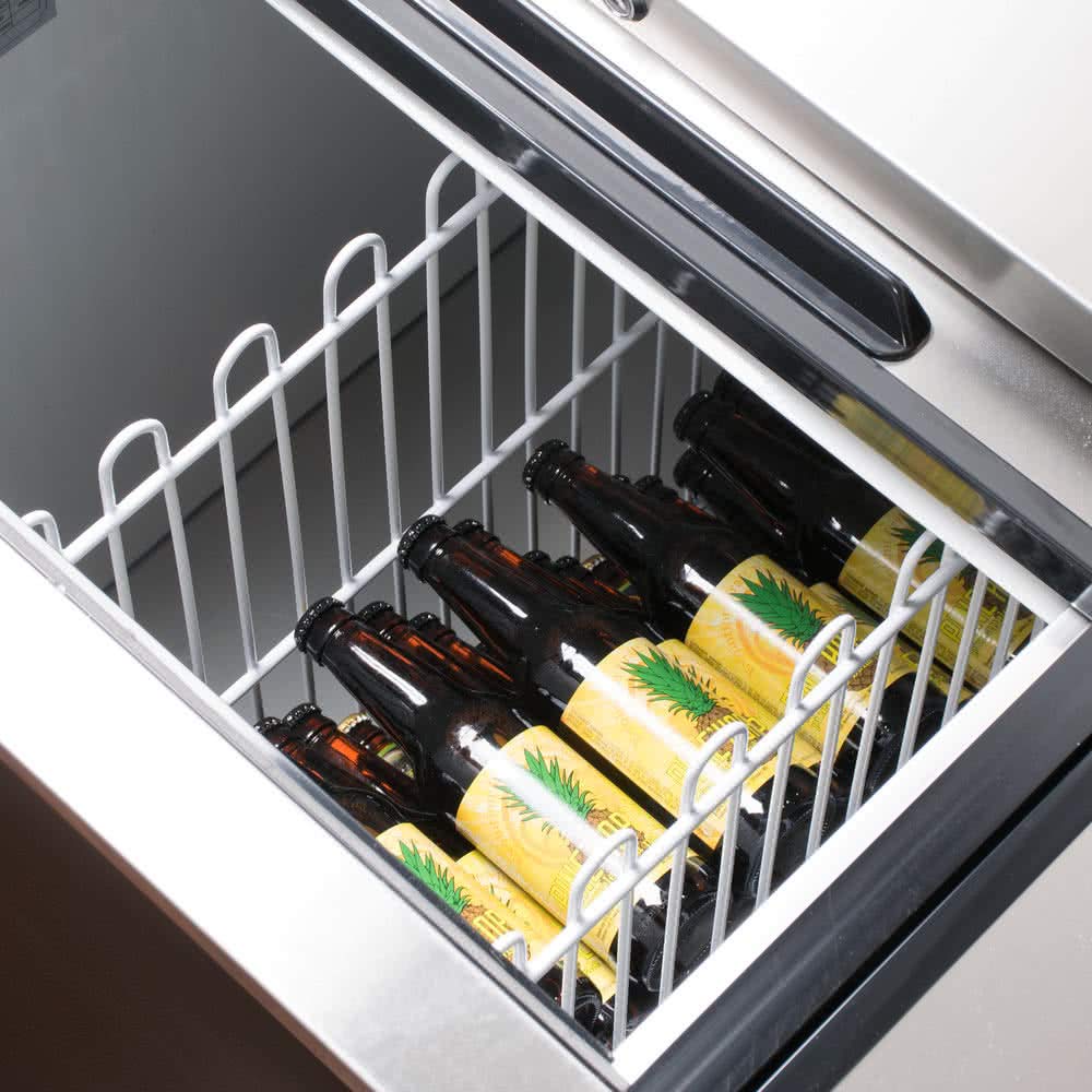 PEAKCOLD Deep Well Horizontal Bottle Cooler; Slide Top Bar Refrigerator; 50" W