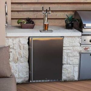 edgestar kc7000ssodtrip full size tower cooled triple tap built-in outdoor kegerator - stainless steel