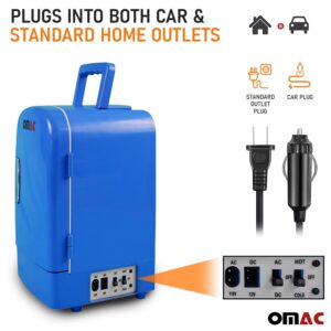 OMAC Mini Fridge 4 Liter AC/DC Power, 12V, Portable, Thermoelectric Cooler and Warmer Personal Refrigerators, Blue