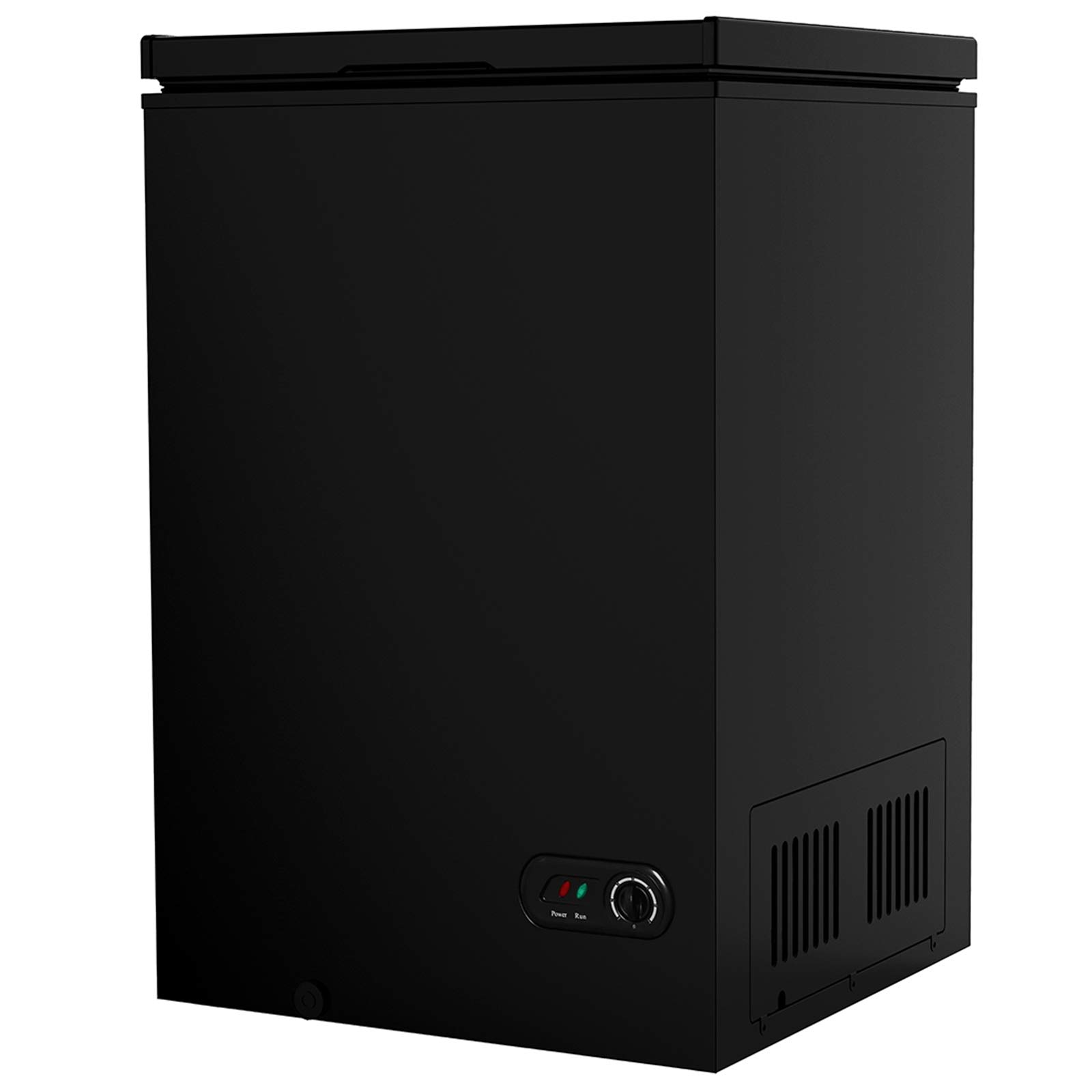 COOLHOME 3.5 Cubic Feet Chest Freezer with Removable Basket, from 6.8℉ to -4℉ Free Standing Compact Fridge Freezer for Home/Kitchen/Office/Bar (BLACK, 3.5 cubic feet)