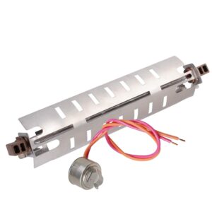 new defrost heater wr51x10055 & thermostat wr50x10068 exact compatibility for ge refrigerator gss25jfmdww, gsh25jsrfss, pss26sgpass, gsl25jftabs, pss25sgnabs, hss25gfphww, etc.