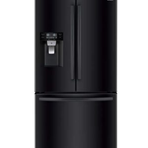 Winia WRFS26DBCE French Door Bottom Mount Refrigerator, 26 Cu Ft, Black