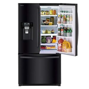 Winia WRFS26DBCE French Door Bottom Mount Refrigerator, 26 Cu Ft, Black