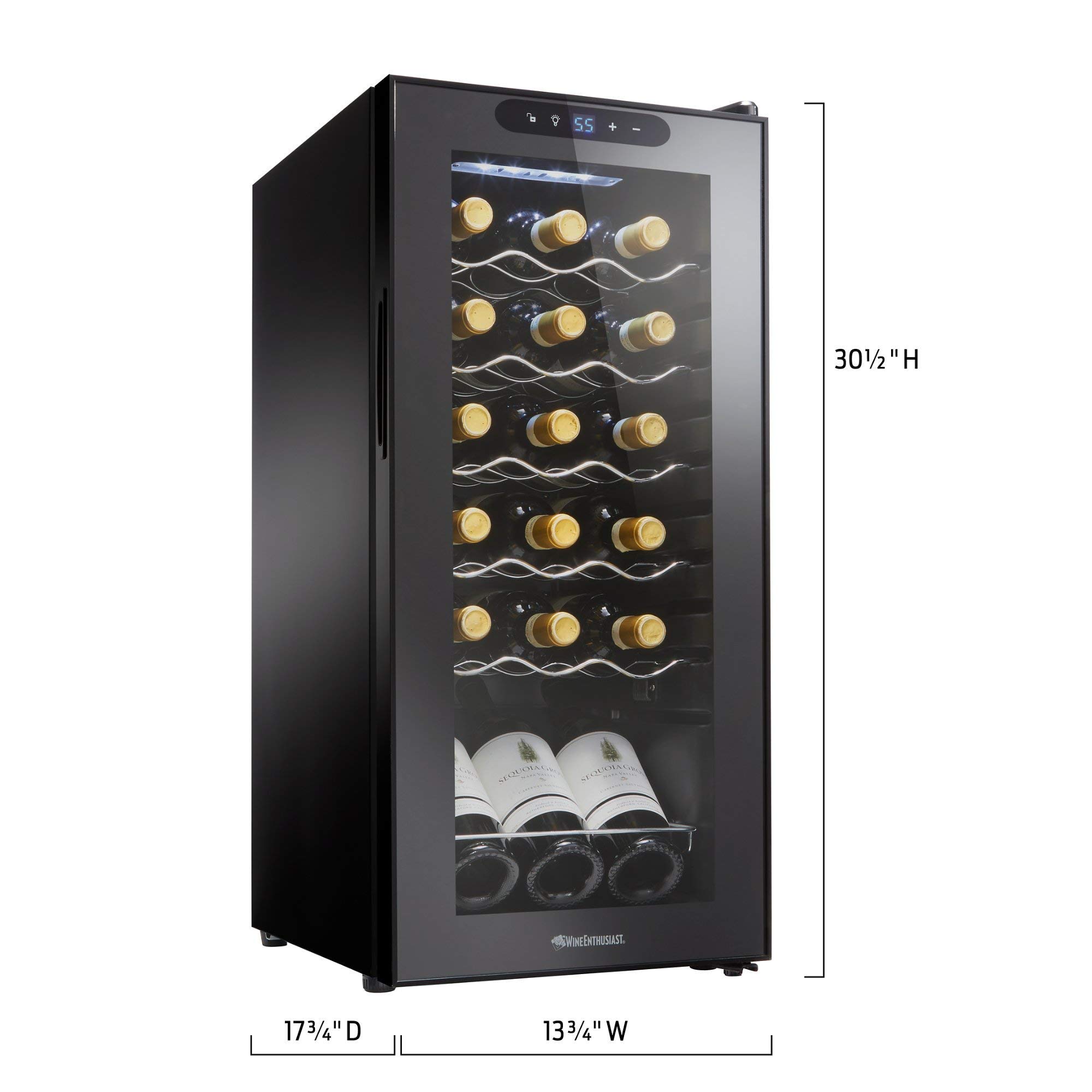 Wine Enthusiast 18-Bottle Single Zone Compressor Wine Cooler