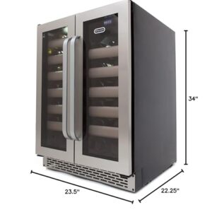 Whynter BWR-401DS 40 Bottle Stainless Steel Dual Zone Built Wine Refrigerators-Elite Series with Seamless Doors