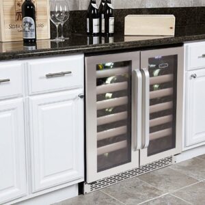 Whynter BWR-401DS 40 Bottle Stainless Steel Dual Zone Built Wine Refrigerators-Elite Series with Seamless Doors